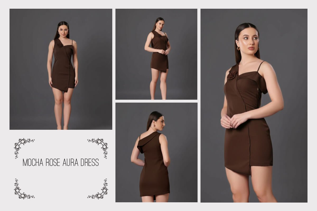 Mocha Rose Magic 2026: One‑Shoulder Brown Mini Dress for Chic Evenings ...