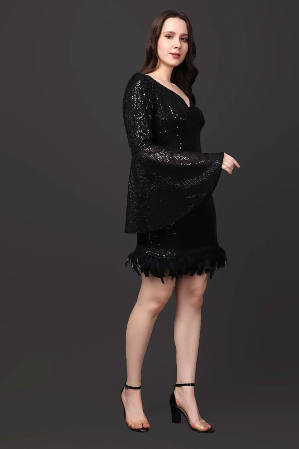 Chic Black Cowl Dress for Any Occasion – Meeami Fashion by Amit Bhardwaj
