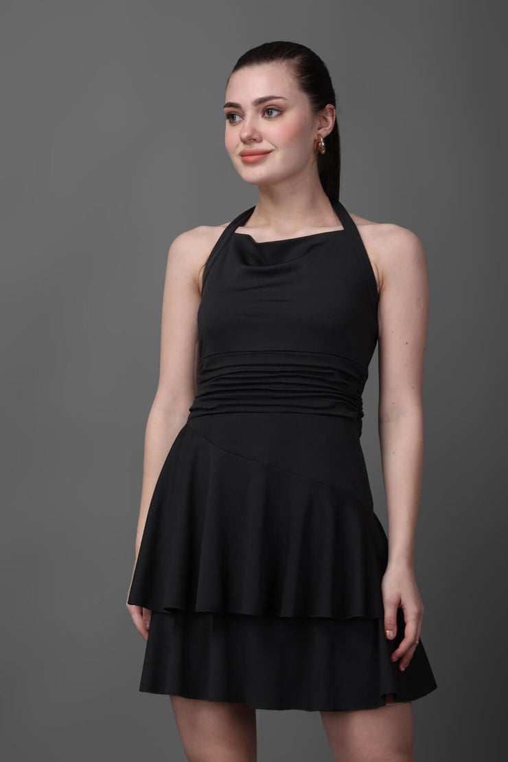 Elegant Black Shadow Dress - Fashion Trendsetter – Meeami Fashion